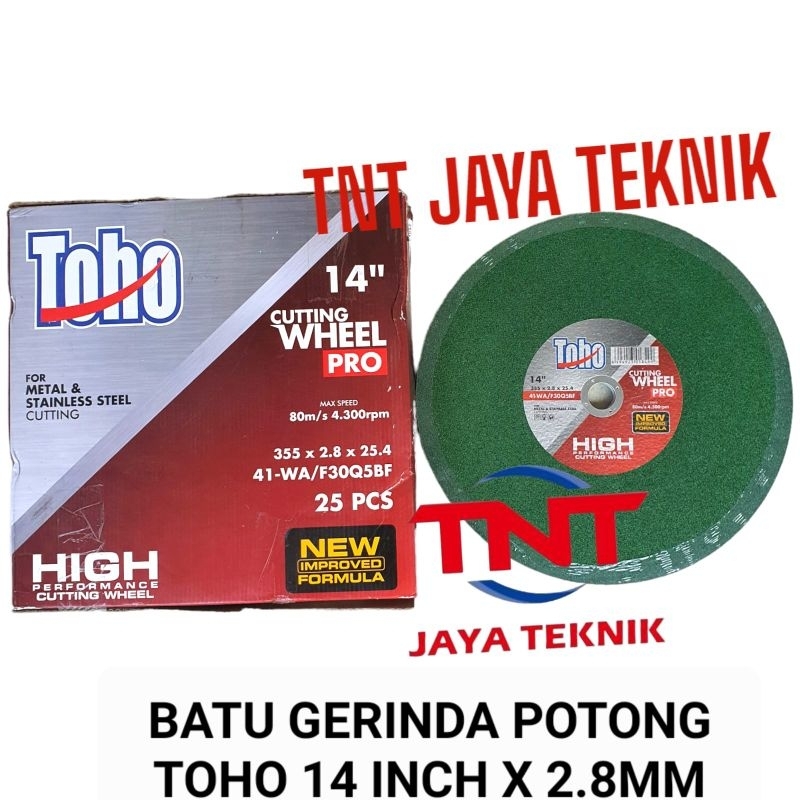 Jual BATU GERINDA POTONG BESI STAINLESS TOHO 14 INCH / BATU GURINDA CUTTING WHEEL 14" TOHO ...