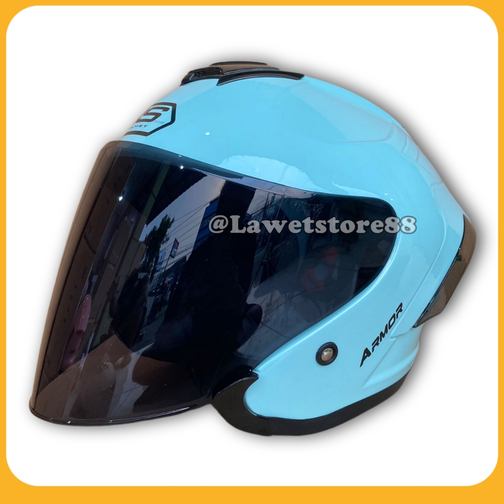 Jual Helmets Sepeda Motor Half Face Js Armor Yakuza Solid Polos ...