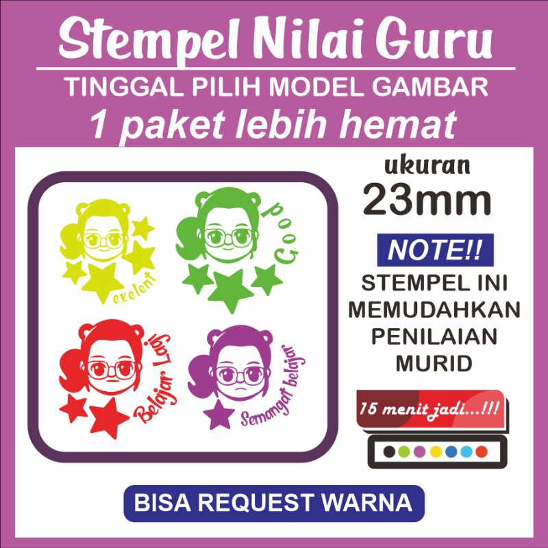 Jual stempel bintang stempel panilaian guru PAUD, TK, SD | Shopee Indonesia