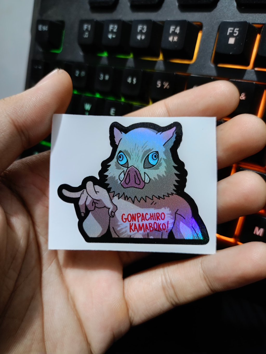 Jual Stiker Anime Hologram Kimetsu No Yaiba Inosuke ukuran 5,6 cm ...