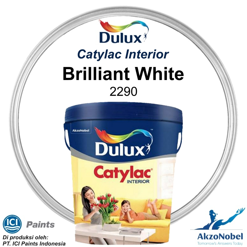 Jual CAT DULUX CATYLAC INTERIOR 25 KG - BRILLIANT WHITE 2290 | Shopee ...