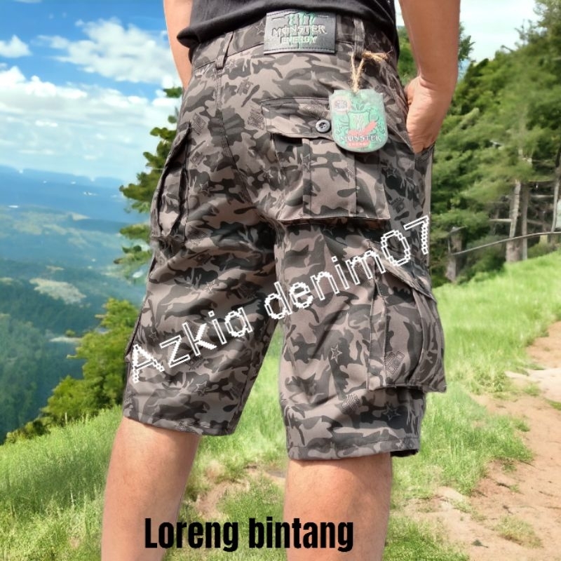 Jual Celana pendek loreng cargo PDL/kantong samping kimpol | Shopee ...