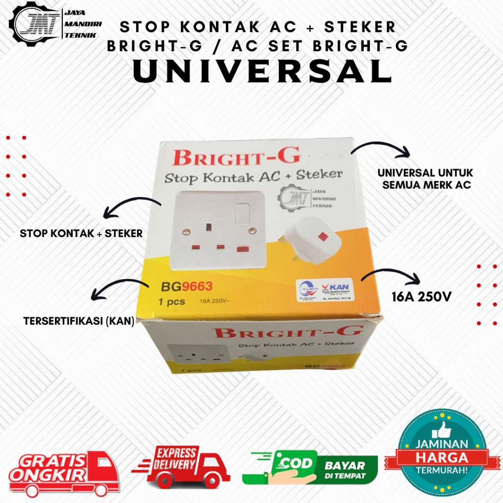 Jual STOP KONTAK AC + STEKER BRIGHT-G AC SET BRIGHT-G | Stop kontak ...
