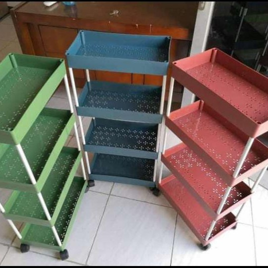 Jual Rak Plastik 4 Tingkat Dapur / Rak Plastik 4 Susun multifungsi ...