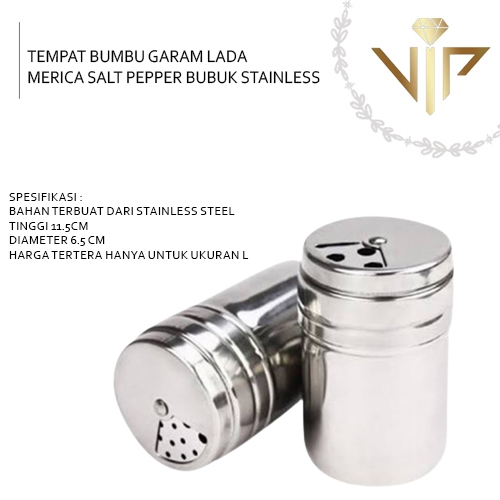 Jual VIP Tempat Bumbu Garam Lada Merica Salt Pepper Bubuk Stainless ...