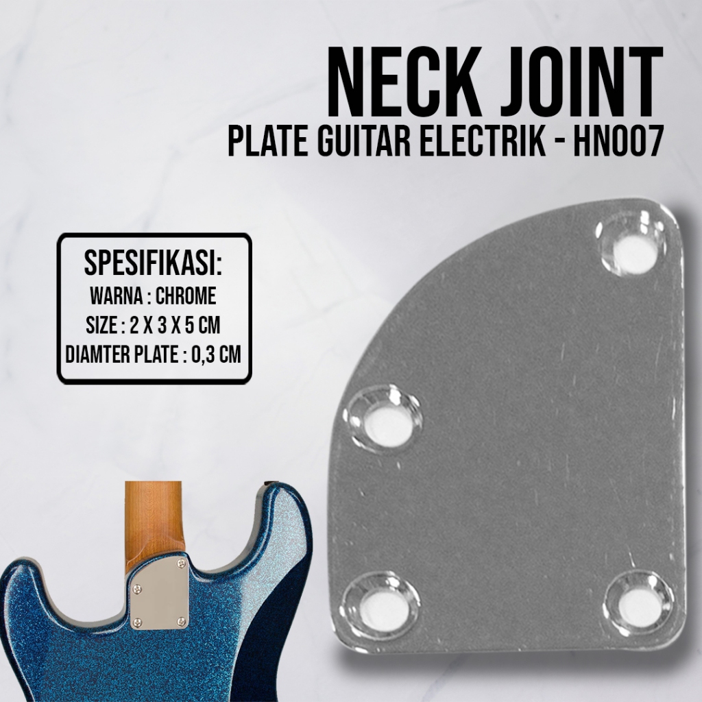 Jual Neck Join Plate Guitar Electric Standar 4 Hole Chrome HN007 ...