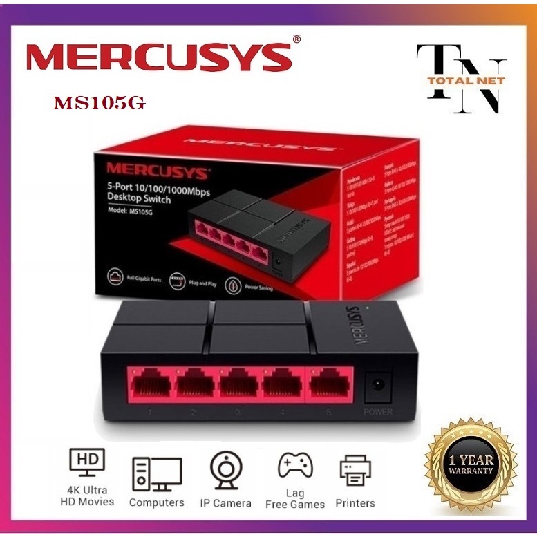 Jual Mercusys MS105G Desktop Switch 5-Port 10/100/1000 Mbps HUB Switch ...