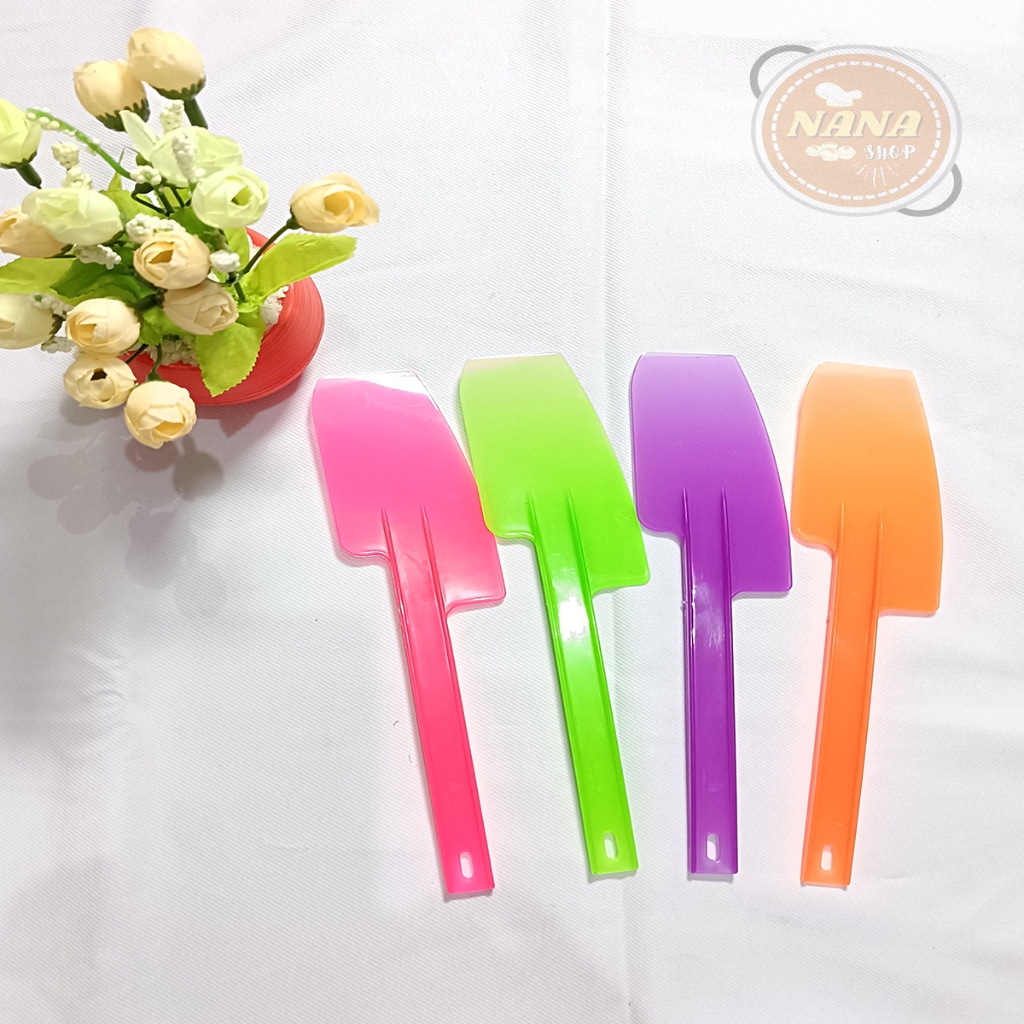 Jual 6pcs-Solet Spatula Plastik Besar Warna Warni | Shopee Indonesia