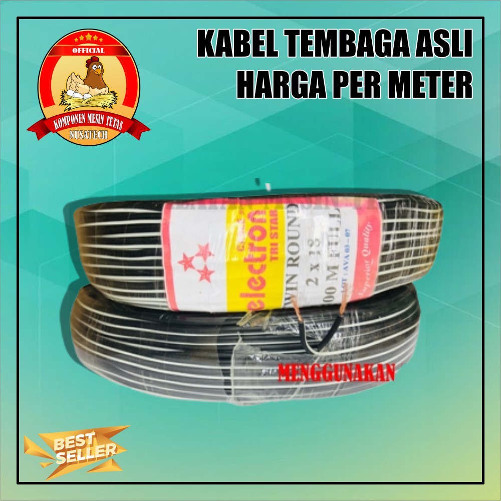 Jual Kabel Listrik Serabut Ganda Tembaga ASLI 2 X 18 100 METER | Shopee ...