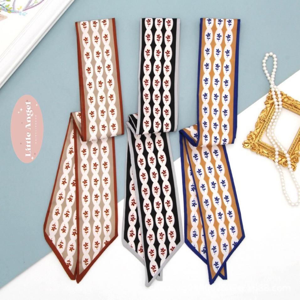Jual Little Angel - Syal Sutra Lembut Fashion Korea Pita Bunga Huruf ...