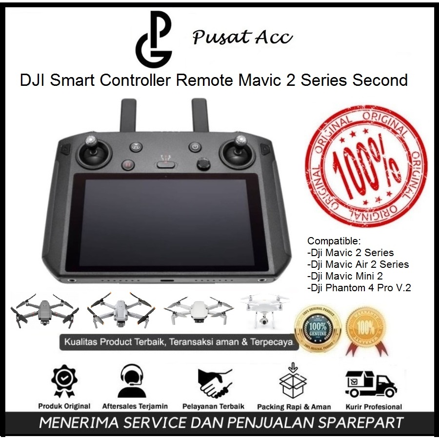 Jual DJI Mavic 2 Smart Controller for /Air 2/2S Mini 2/Phantom 4 Pro V2.0 Remote Second | Shopee ...