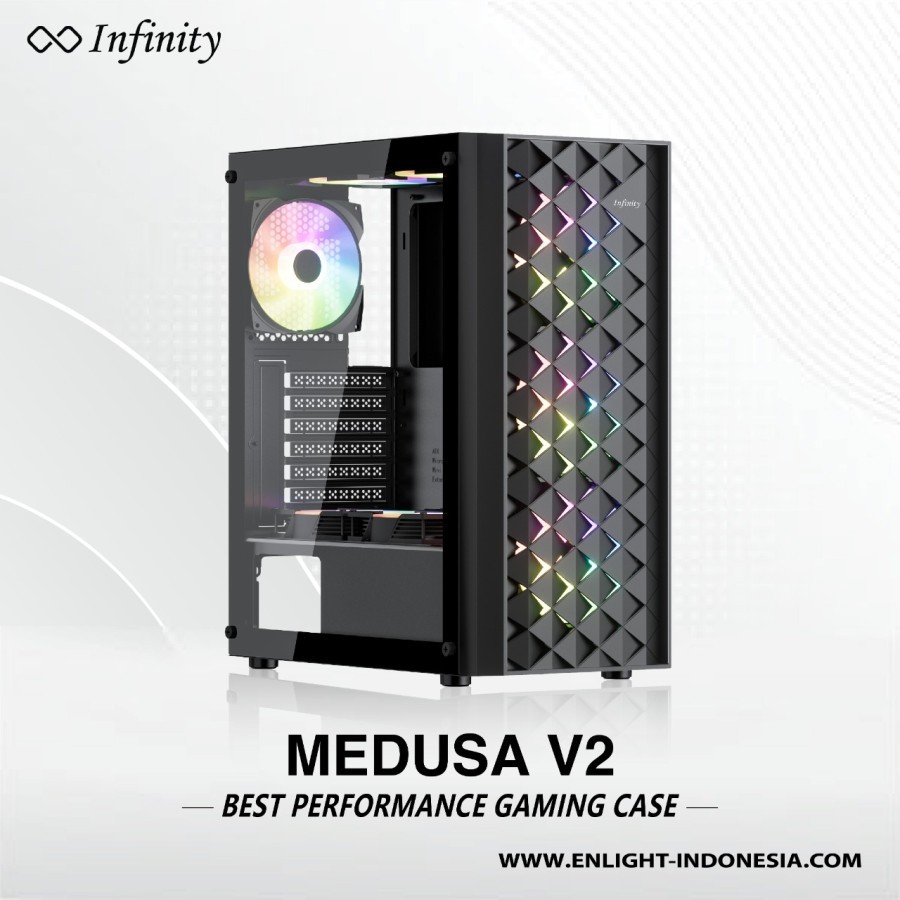 Jual Casing Infinity Medusa V2 - ATX Tempered Glass | Shopee Indonesia