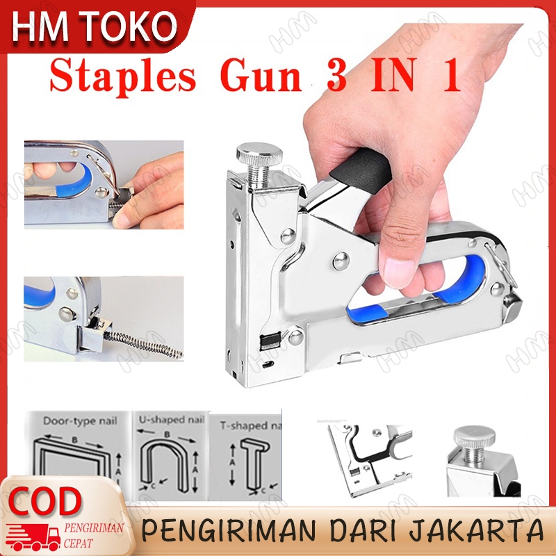 Jual HM TOKO Staples Gun Tacker Mollar 3 in 1 / Staple Jok Tembak ...