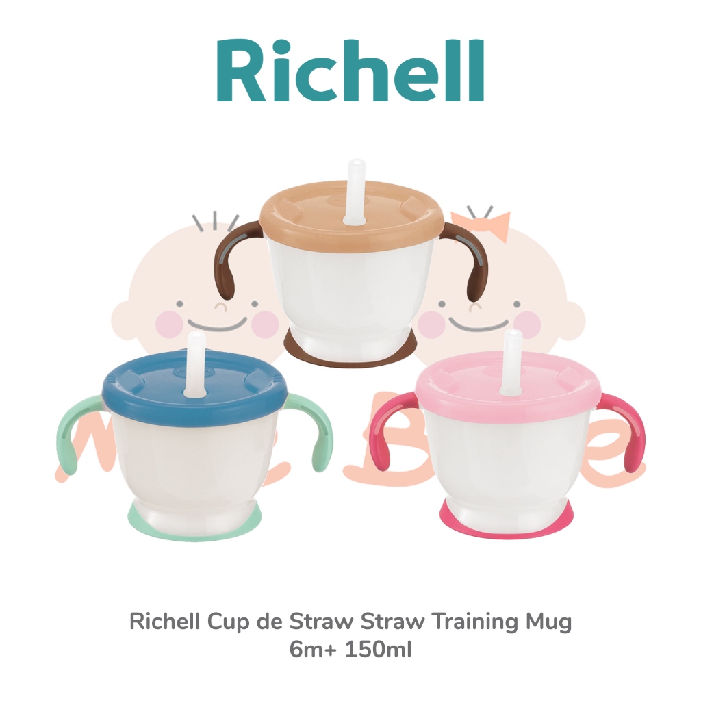 Jual Richell Cup de Straw Training Mug Cangkir Minum Anak 6m+ 150ml ...