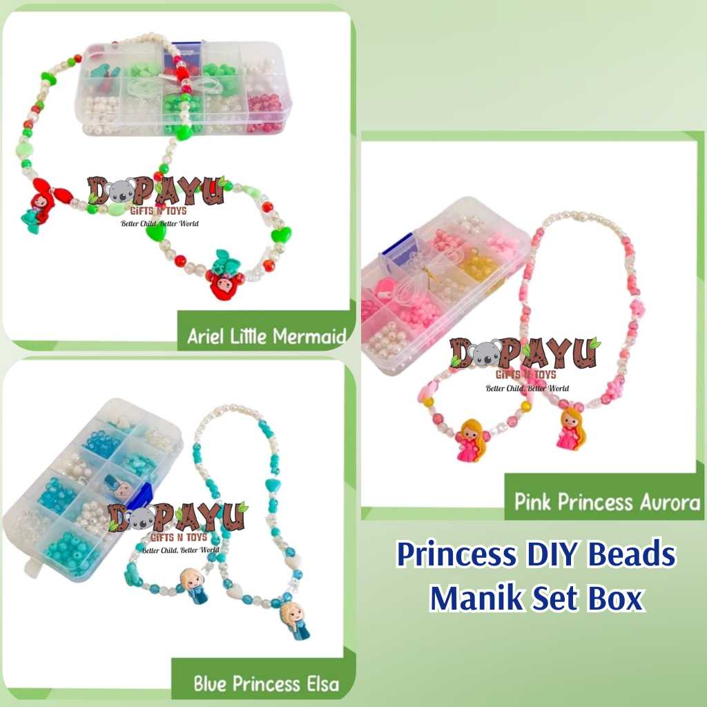 Jual Mainan Edukasi DIY Meronce Gelang Kalung Princess BEADS MANIK SET ...