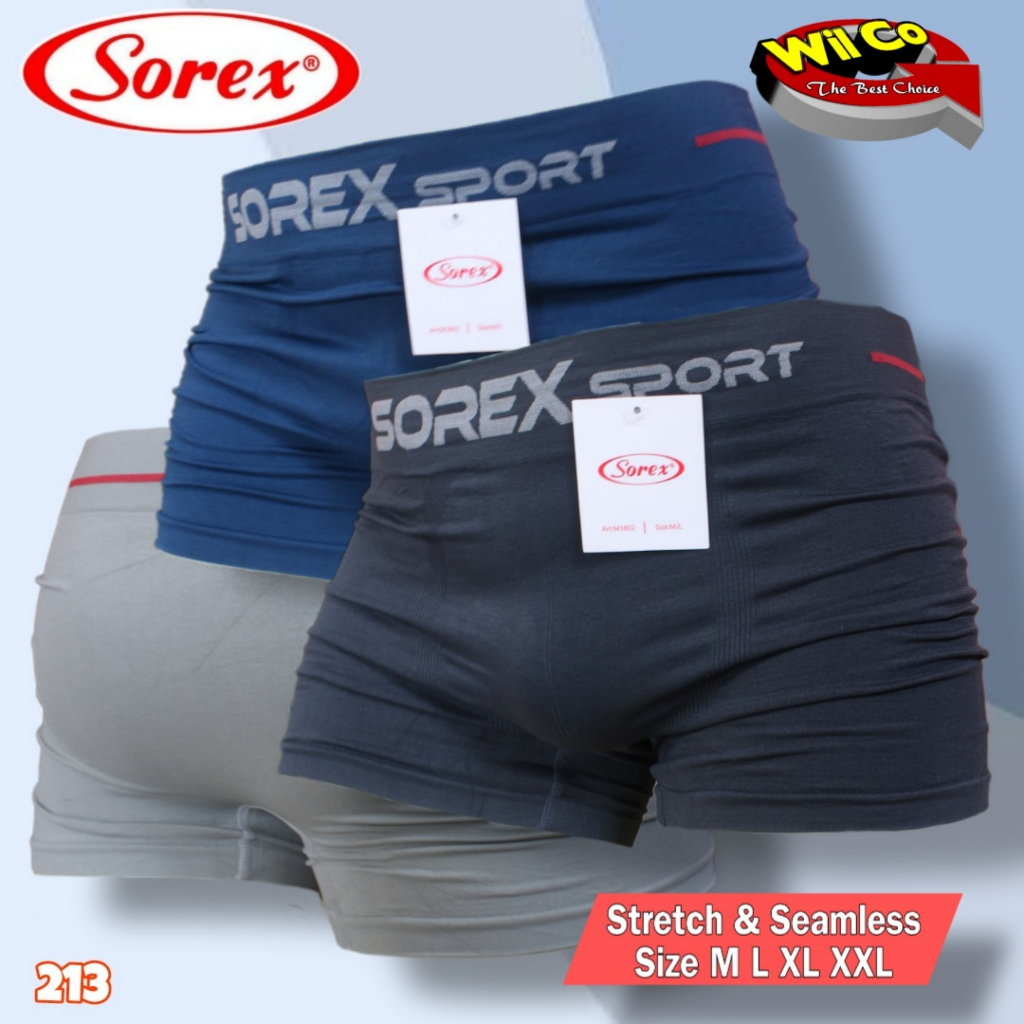 Jual K213 (1-3 pcs) Sorex Celana Dalam Boxer Pria Dewasa, Celana Dalam ...