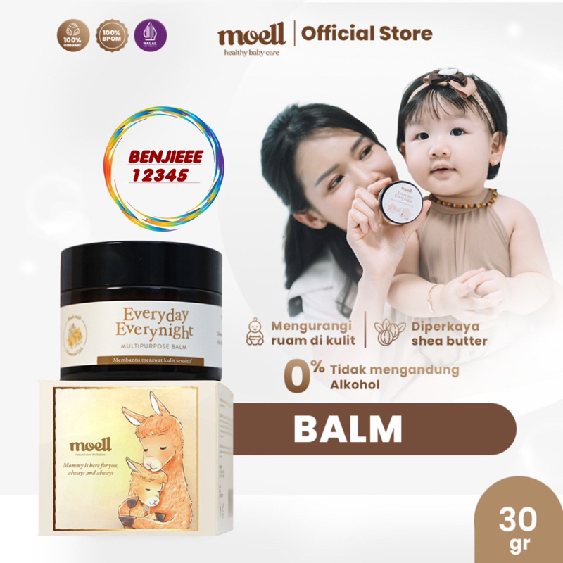 Jual Moell Multipurpose BALM 30gr Everyday everynight MULTIPURPOSE balm ...