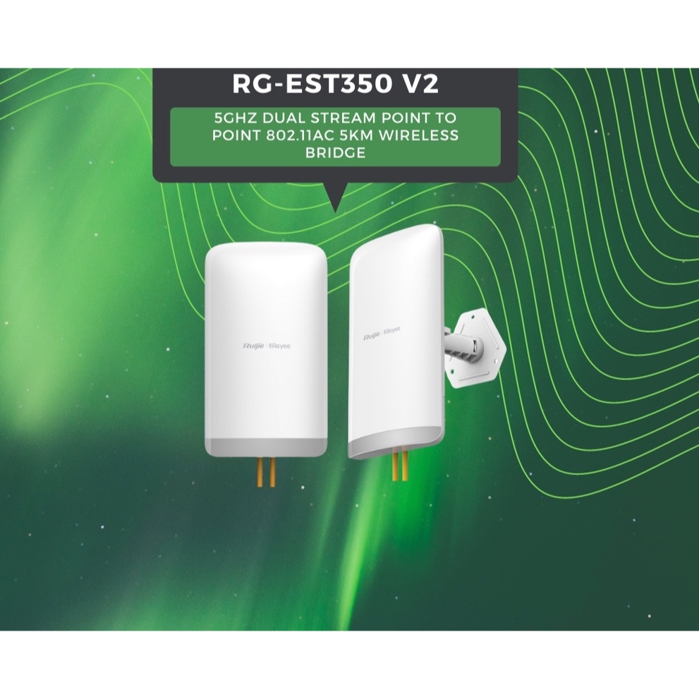 Jual RUIJIE REYEE RG-EST350 V2 802.11AC 5KM PTP WIRLESS BRIDGE | Shopee ...