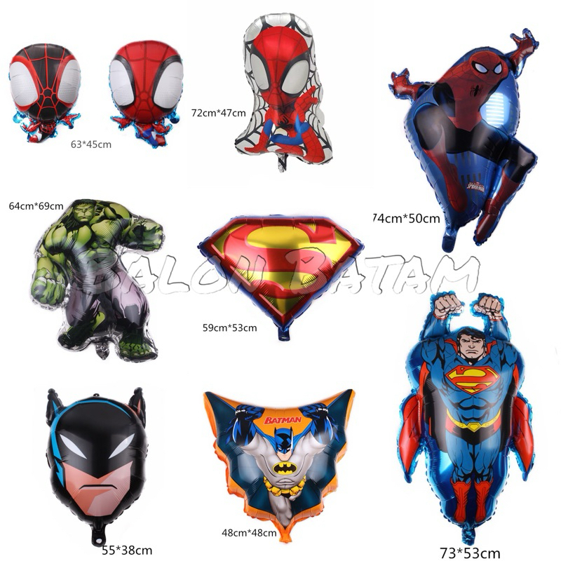 Jual Balon foil Marvel Avengers Spiderman Batman hulk Superman New ... Jual Balon foil Marvel Avengers Spiderman Batman hulk Superman New ...