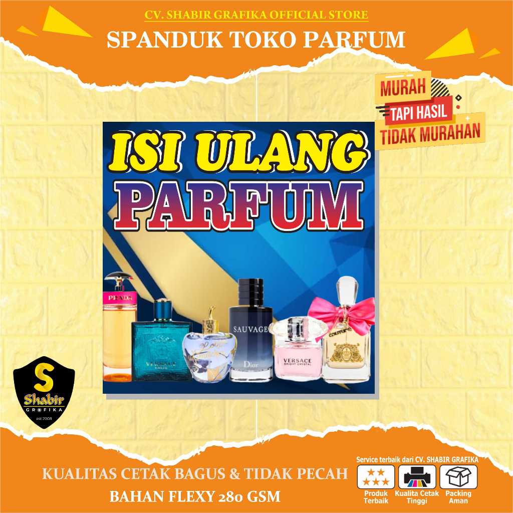 Jual COD SPANDUK PLANK TOKO PARFUM Uk. 60x60 CM (Bisa Request Desain) | Shopee Indonesia