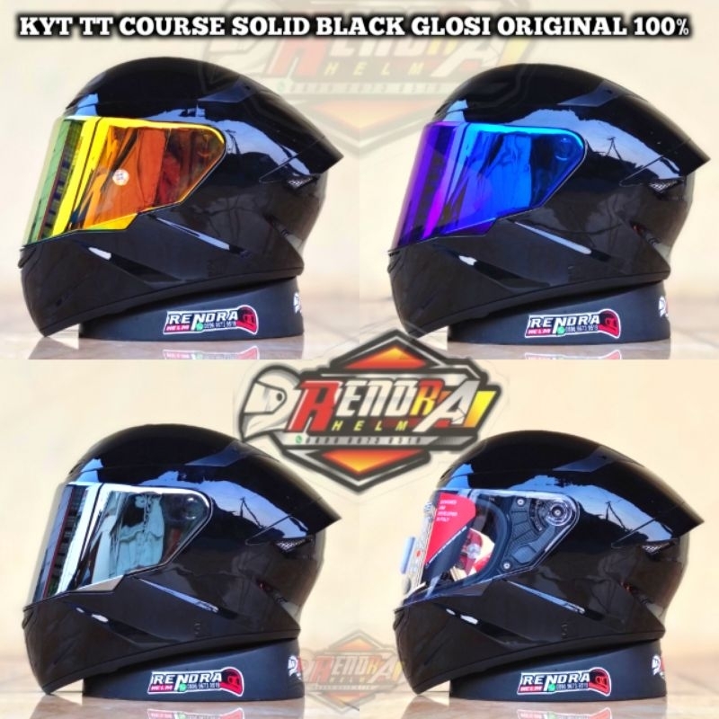 Jual Helm KYT TT COURSE SOLID BLACK GLOSI ORIGINAL 100% | Shopee Indonesia
