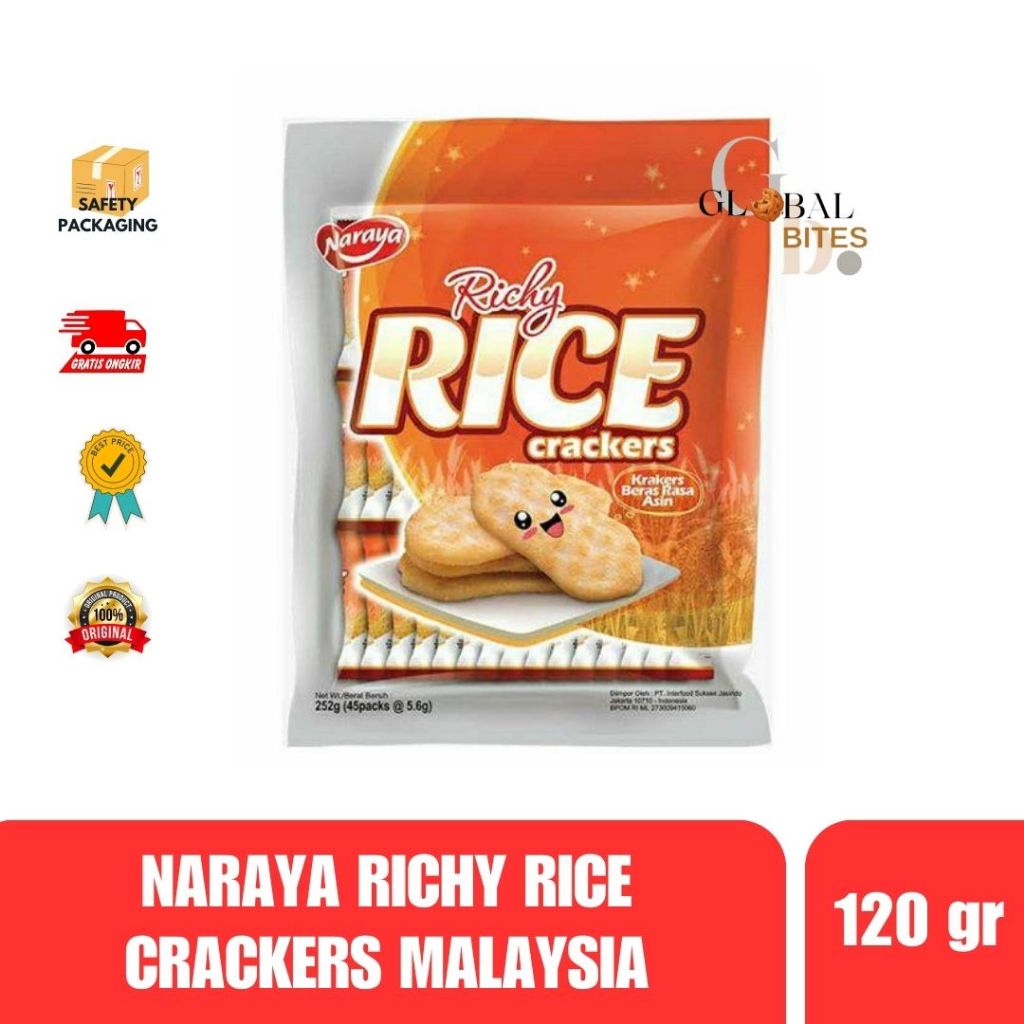 Jual [120 gr] NARAYA RICHY RICE CRACKERS/ KRAKERS BERAS 120gr | Shopee ...