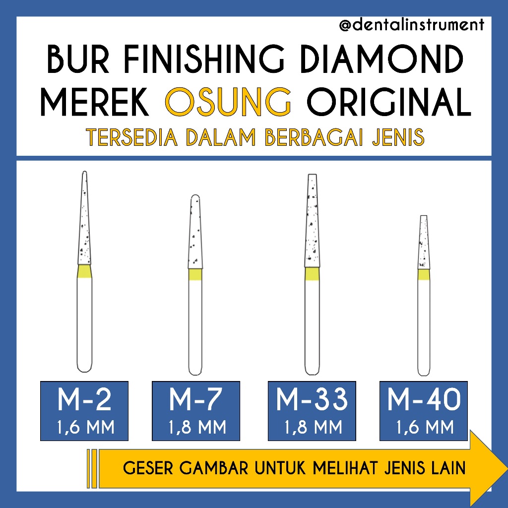 Jual Bur Finishing Komposit Strip Kuning Bentuk Flame Conical Club ...