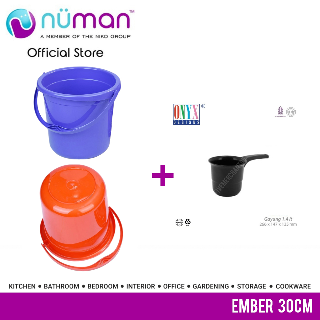 Jual Ember Numan B4-001 30cm 20 Liter 20 L Wadah Air Baskom Plastik 30 ...