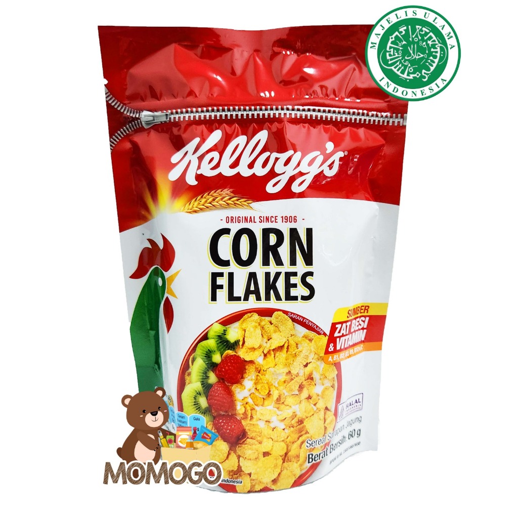Jual KELLOGG'S POUCH CORN FLAKES / FROOT LOOPS / HONEY CRUNCH CORN ...