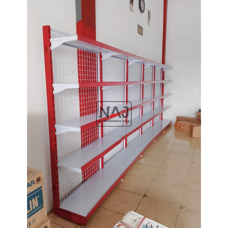 Jual Rak Gondola single Rak minimarket 1 sisi starting & jointing harga ...