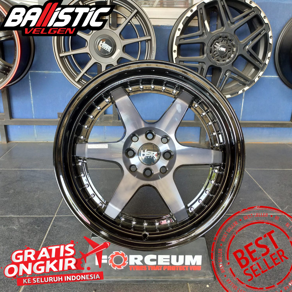 Jual Velg Celong Palang 6 HSR Borgo Ring 17 Lebar 7,5/8,5 Baut 4x100 Double PCD ET40/35 Black ...