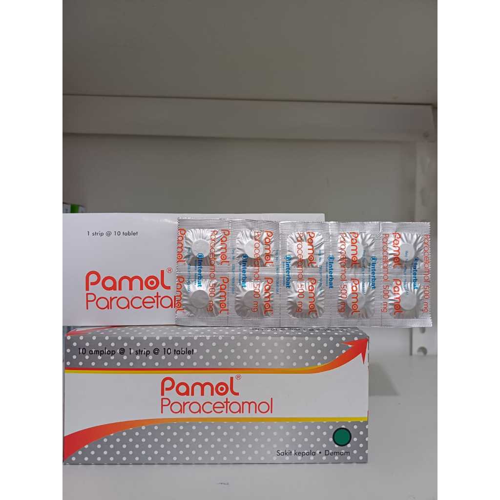 Jual Pamol Paracetamol meredakan rasa sakit & demam(1 strip 10 tablet ...