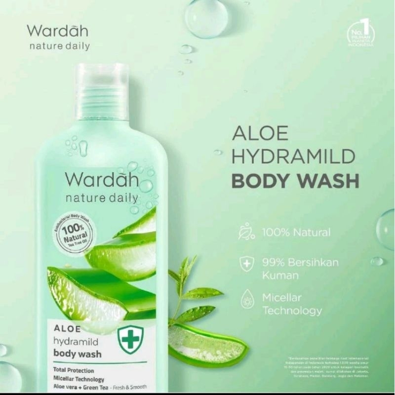 Jual wardah natural daily BODY WASH aloe hydramild | Shopee Indonesia