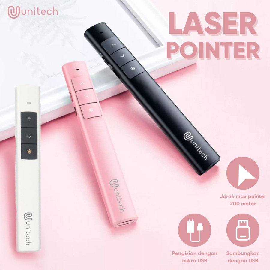 Jual Unitech Laser Pointer Wireless Alat Presentasi Pen Kontrol Pink ...