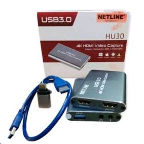 Jual netline hu30 hdmi video capture 4k 1080 60fps with mic usb 3.0 ...