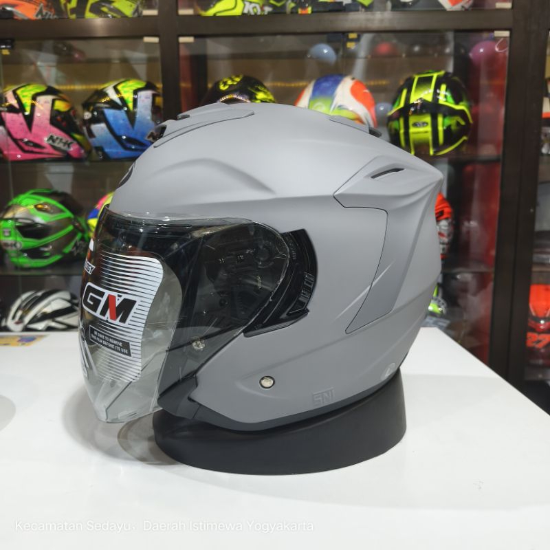 Jual GM FURRY HALF FACE DOUBLE VISOR | Shopee Indonesia