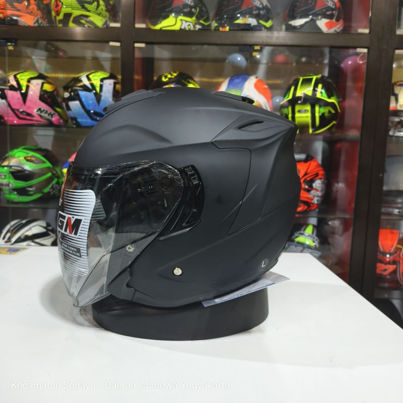 Jual GM FURRY HALF FACE DOUBLE VISOR | Shopee Indonesia
