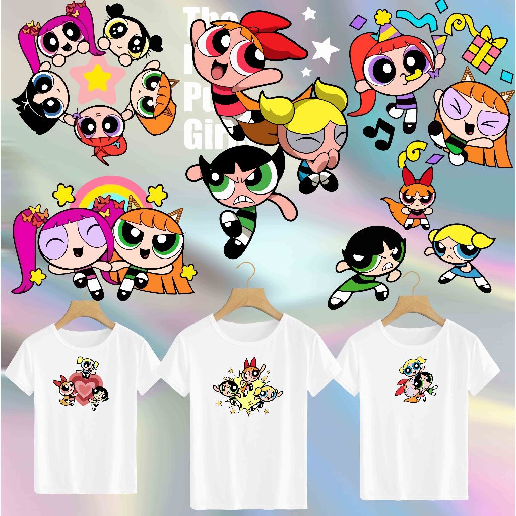 Jual SABLON STICKER DTF UKURAN A5 TEMA POWER PUFF GIRLS | Shopee Indonesia