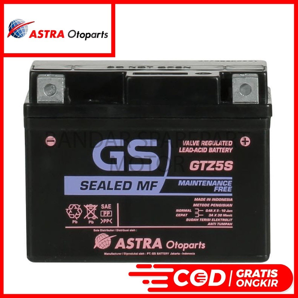 Jual AKI ACCU GS ASTRA KERING GTZ5S ALL MATIC | Shopee Indonesia