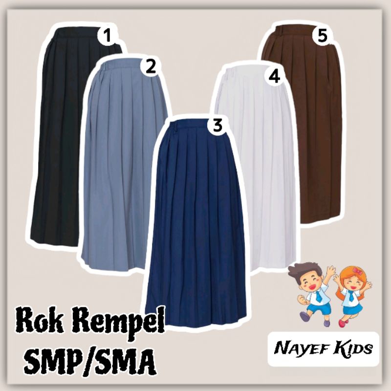 Jual Rok Rempel Panjang Sekolah SMP SMA Seragam Sekolah SMA Biru SMA ...
