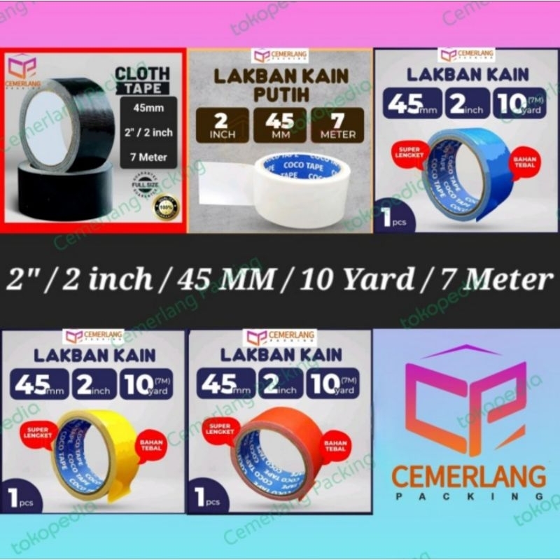 Jual Lakban Kain Linen Cloth Tape 2 inch 45mm Isolasi Jilid Hitam Putih ...