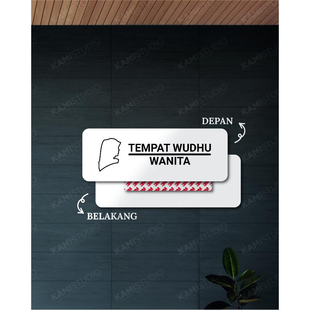 Jual TULISAN TEMPAT WUDHU WANITA 22X8 CM/ SIGN TEMPEL TEMPAT WUDHU ...