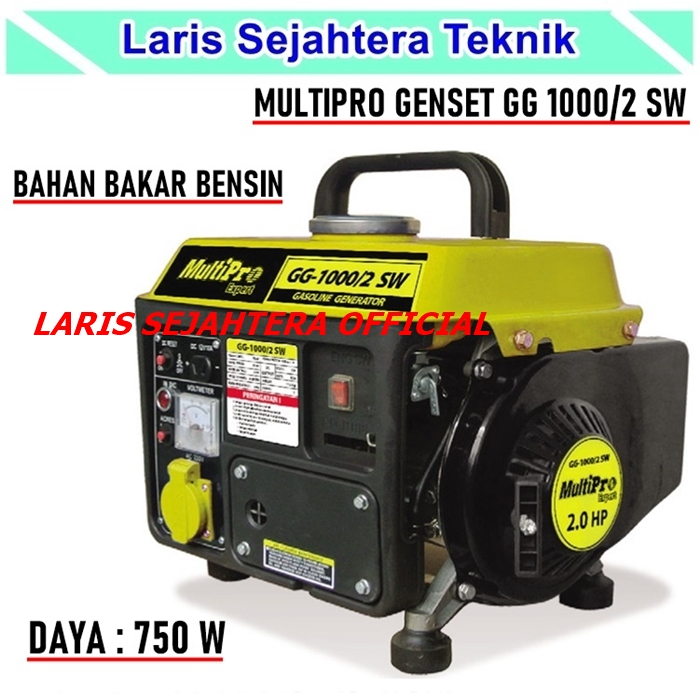 Jual Genset Gasoline Listrik 750A Multipro GG 1000/2 SW Generator Set 2 Tak | Shopee Indonesia