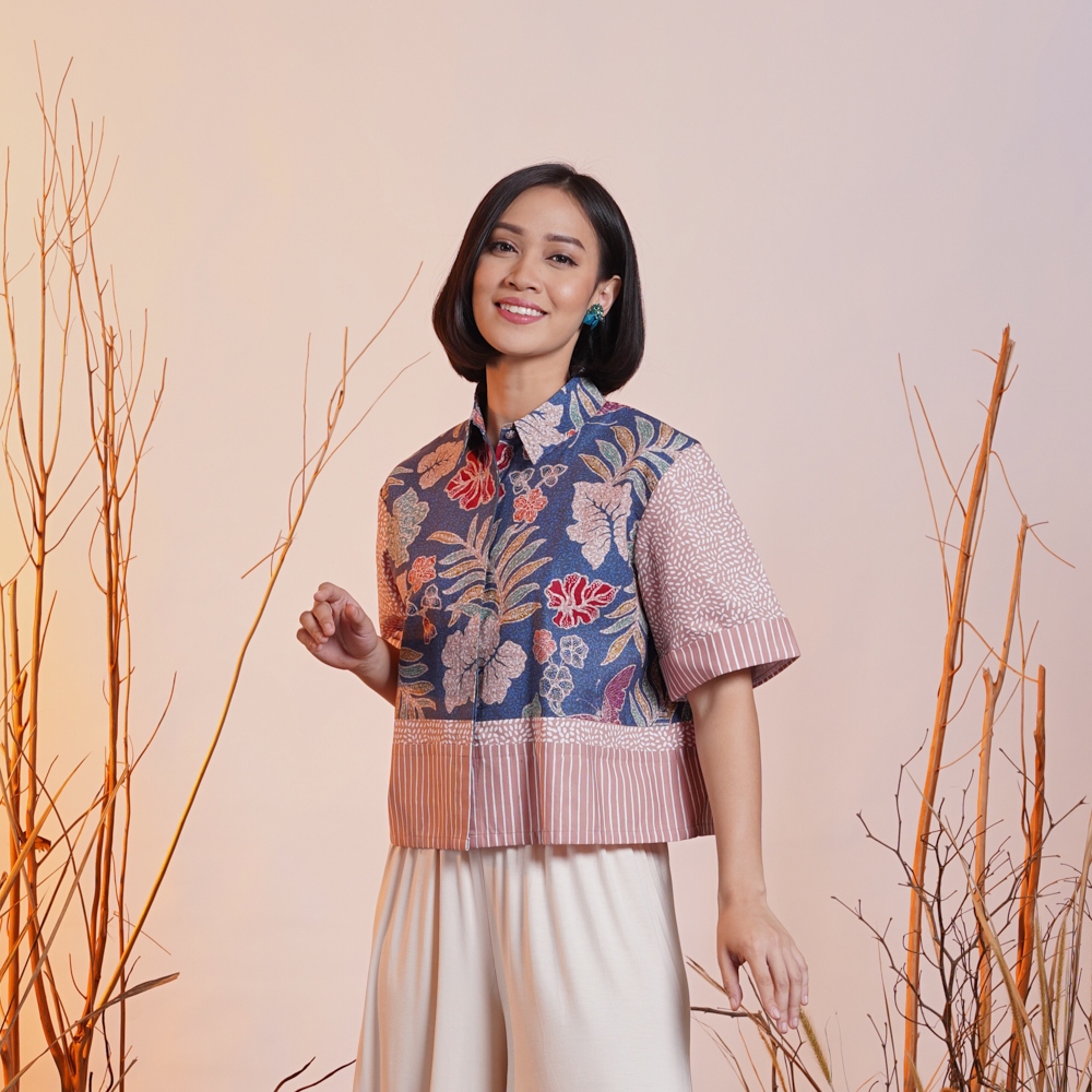 Jual NONA RARA - Misty encim T2489, Baju Batik Kasual Modern | Shopee ...