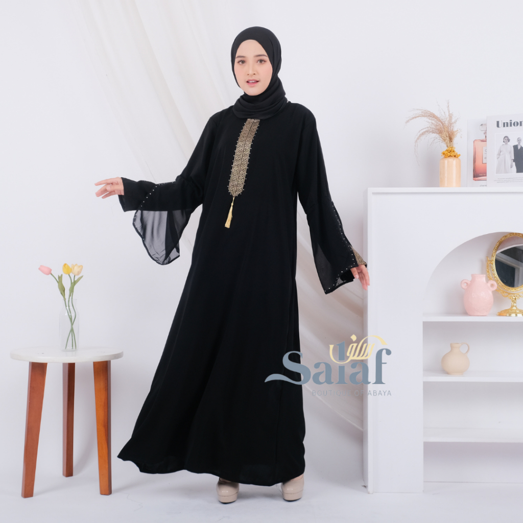 Jual Abaya Hitam Turkey Bahan Jetblack - Gamis Maxi dress muslim arab ...