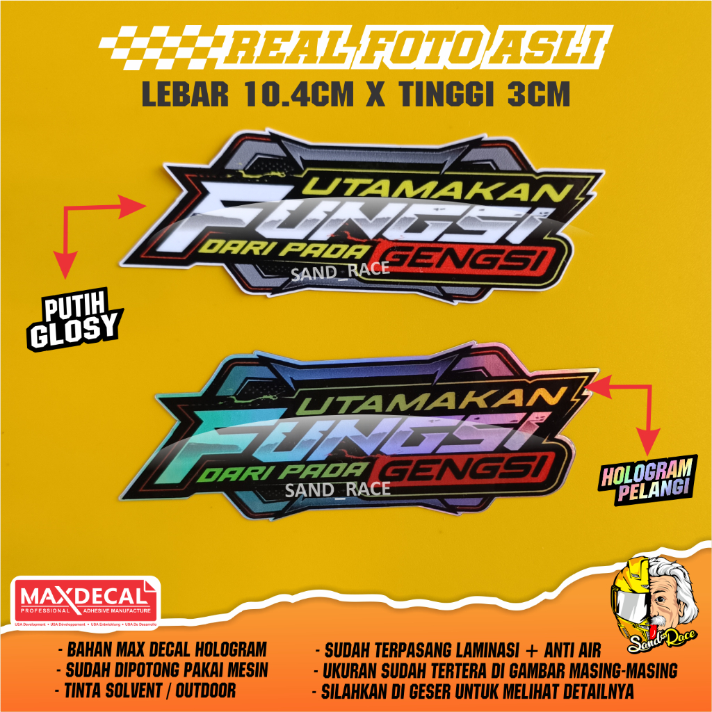 Jual stiker racing viral utamakan fungsi bukan gensi print cutting ...