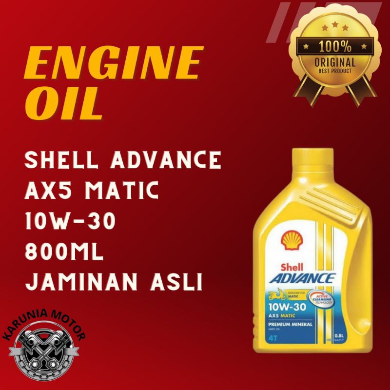 Jual Oli Mesin SHELL AX 5 MATIC 10W-30 JAMINAN ASLI ORIGINAL | Shopee ...