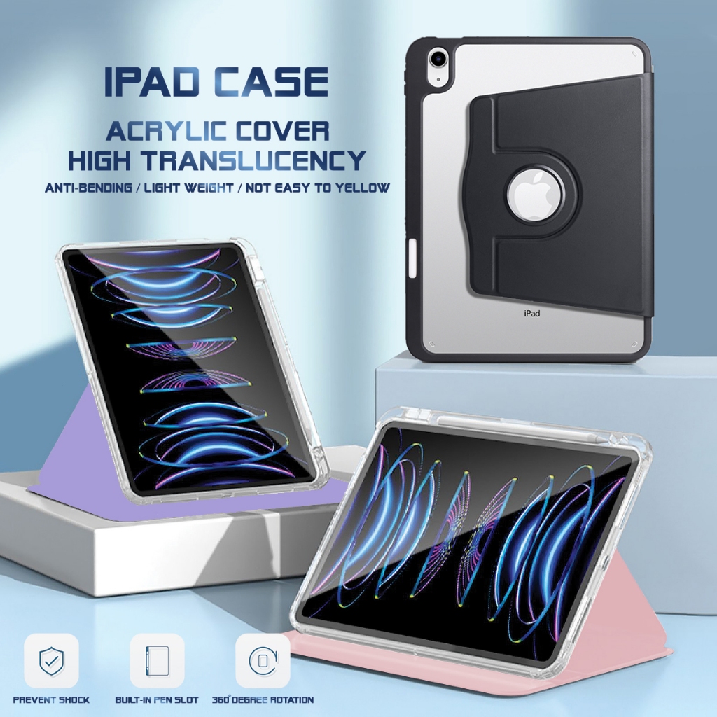 Jual IPad case 720°Rotate Flip Case Acrylic Case IPad Pro11 12.9 ...