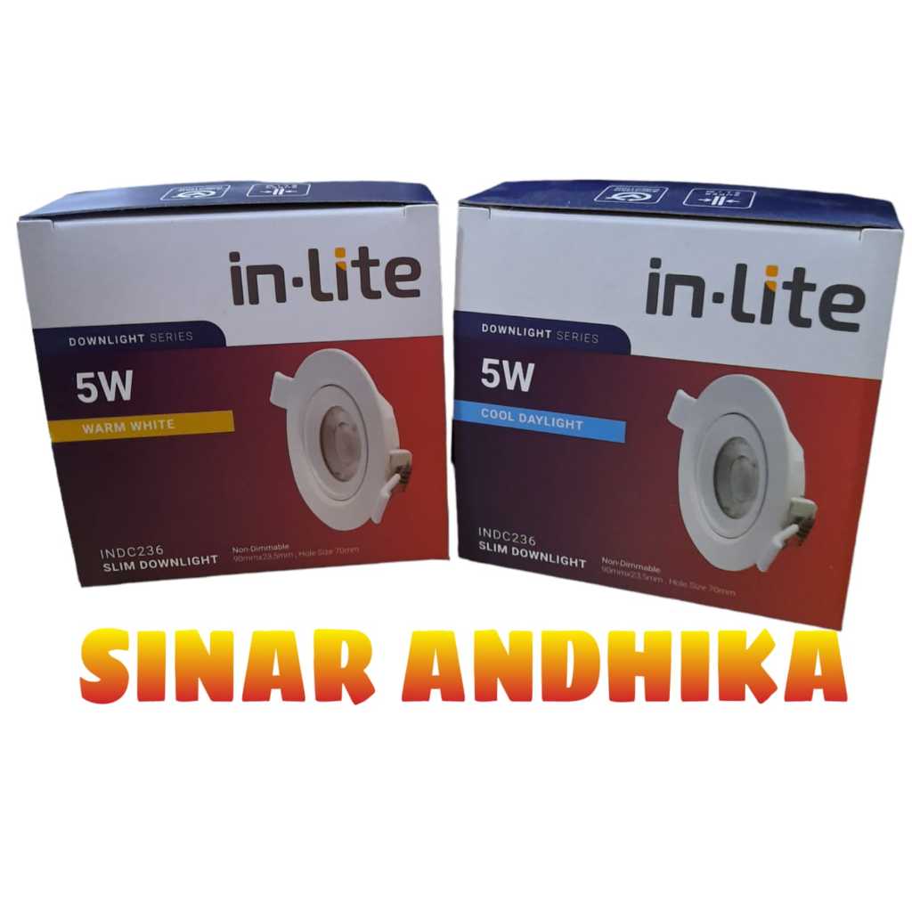 Jual Lampu Led Spotlight In-Lite Slim Downlight Sorot 5 Watt INDC236 ...