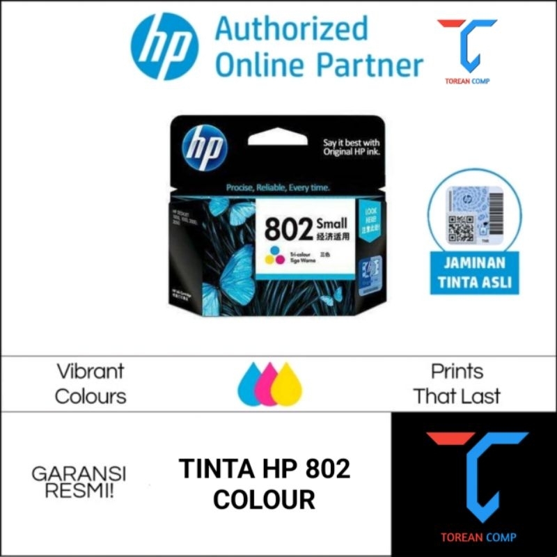 Jual Tinta HP 802 Tri Colour / Warna Original Cartridge - CH562ZZ ...